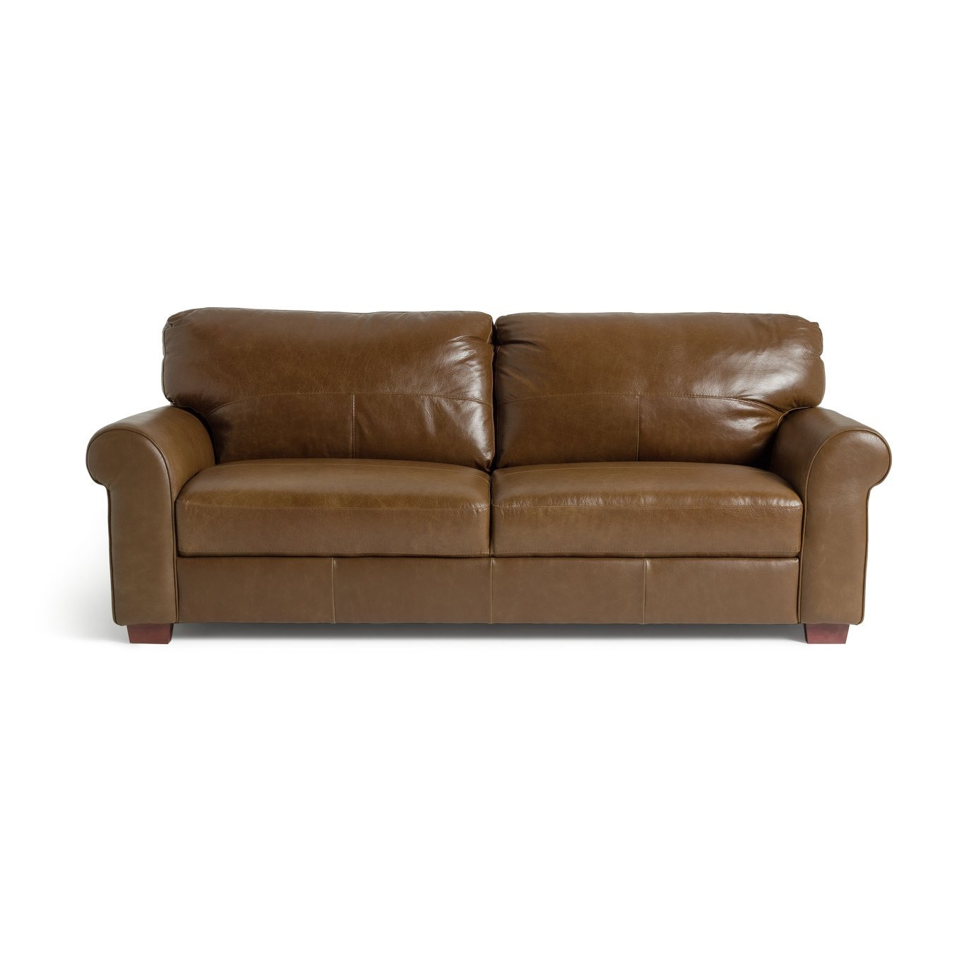 Habitat Salisbury Leather 4 Seater Sofa - Tan by Habitat | ufurnish.com
