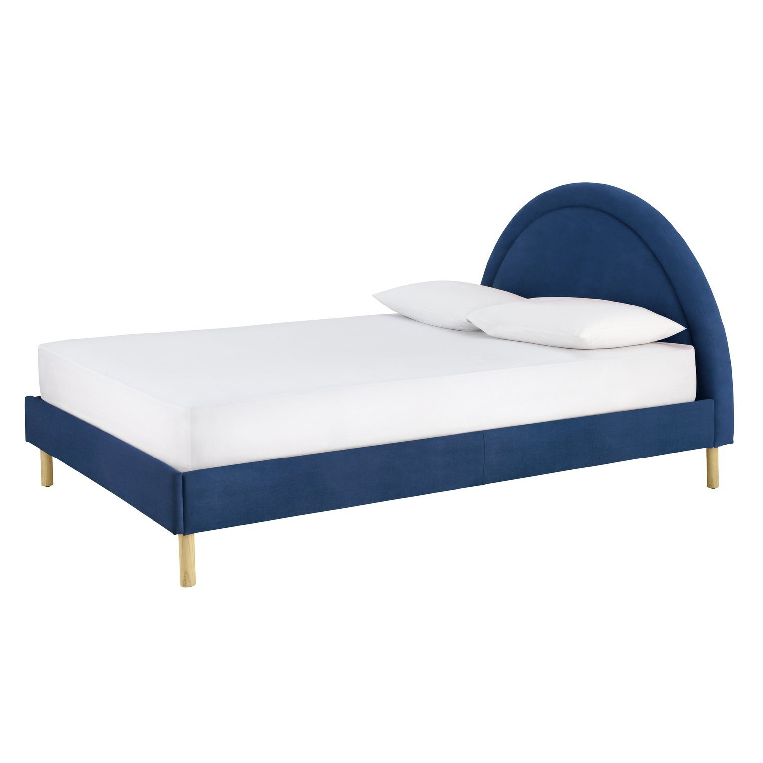 Habitat Sol Sunrise Double Velvet Bed Frame - Blue by Habitat ...