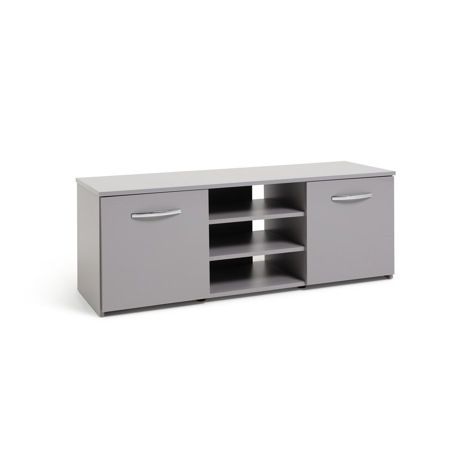 Habitat Hayward 2 Door Small TV Unit - Grey Gloss by Habitat | ufurnish.com