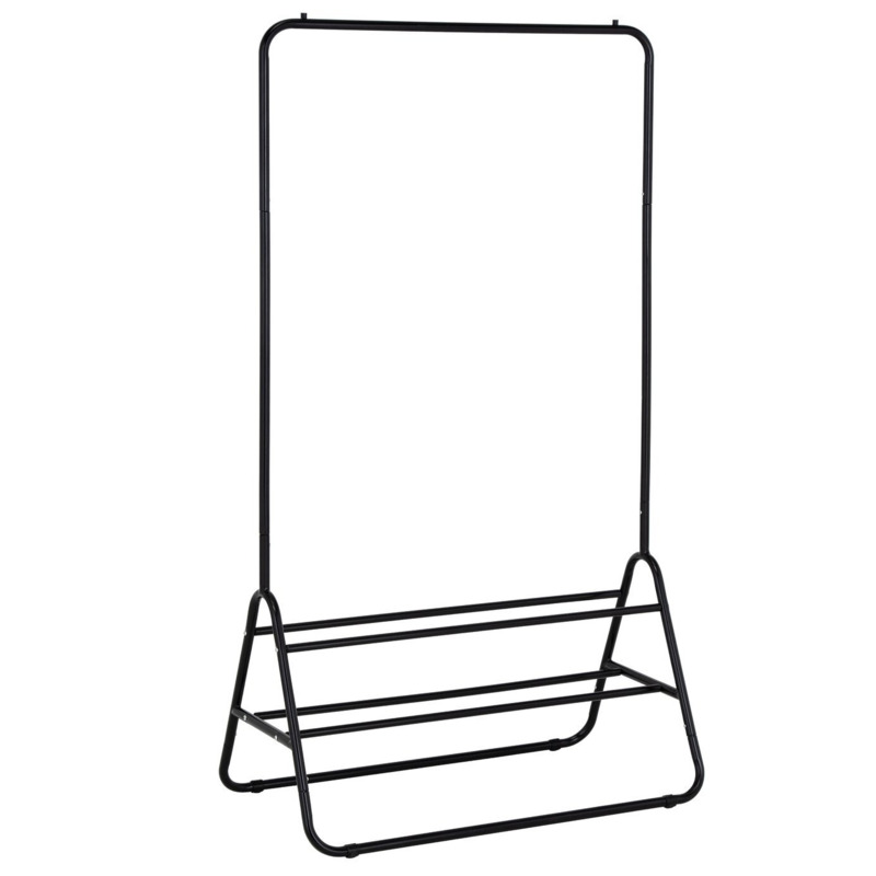 Habitat Arnie Clothes Rail with Shoe Rack - Black by Habitat | ufurnish.com