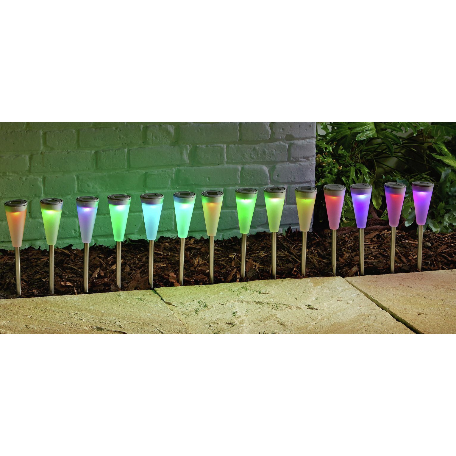 Garden by Sainsbury's Colour Change Solar Lights -Pack of 18 by Habitat ...