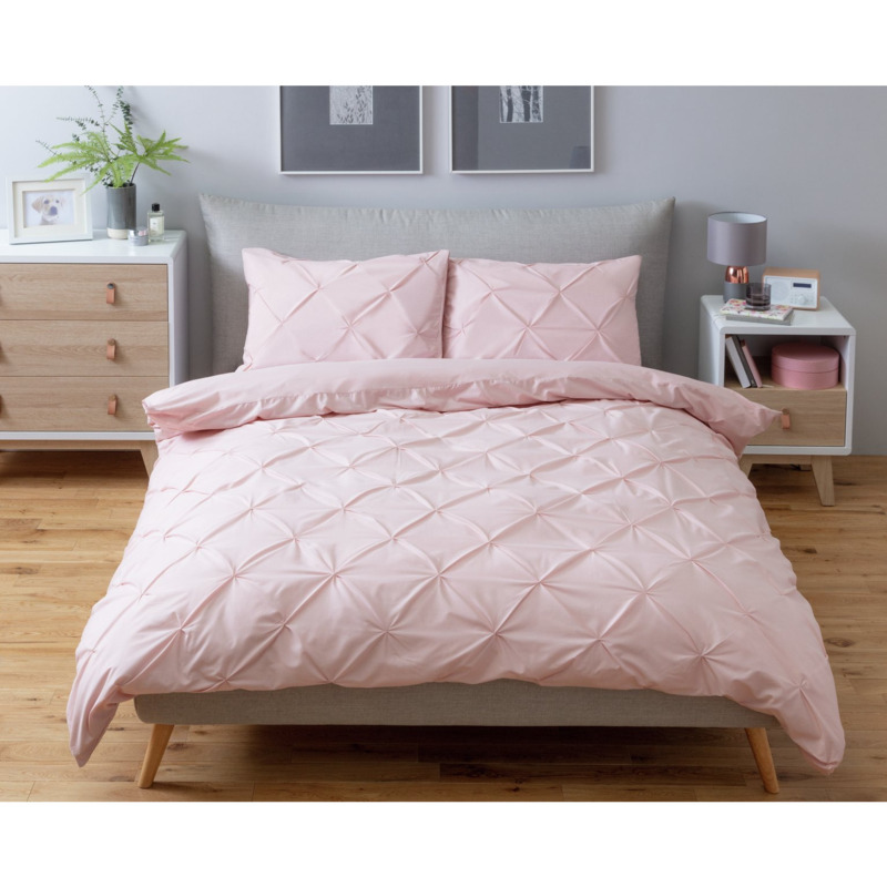 Habitat Hadley Pintuck Blush Pink Bedding Set - Superking by Habitat ...