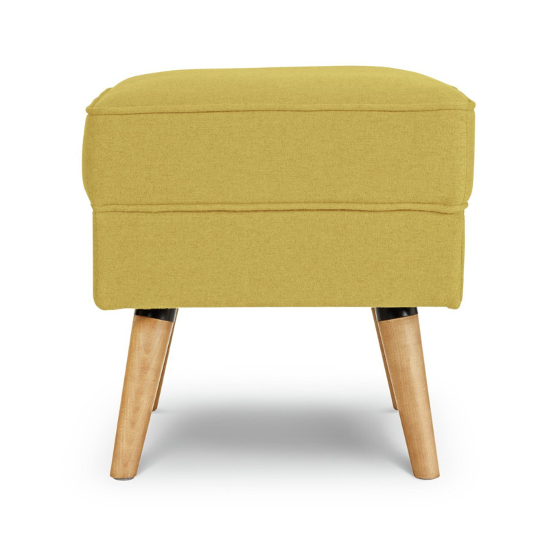 Habitat Callie Fabric Footstool - Mustard Yellow by Habitat | ufurnish.com