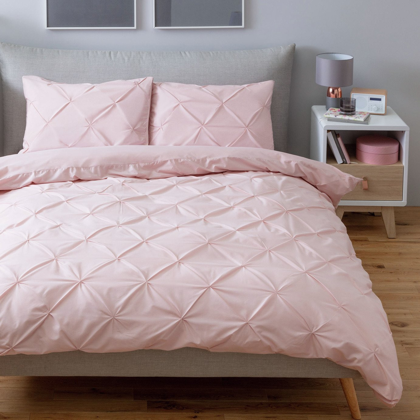 Habitat Hadley Pintuck Blush Pink Bedding Set - Double by Habitat ...