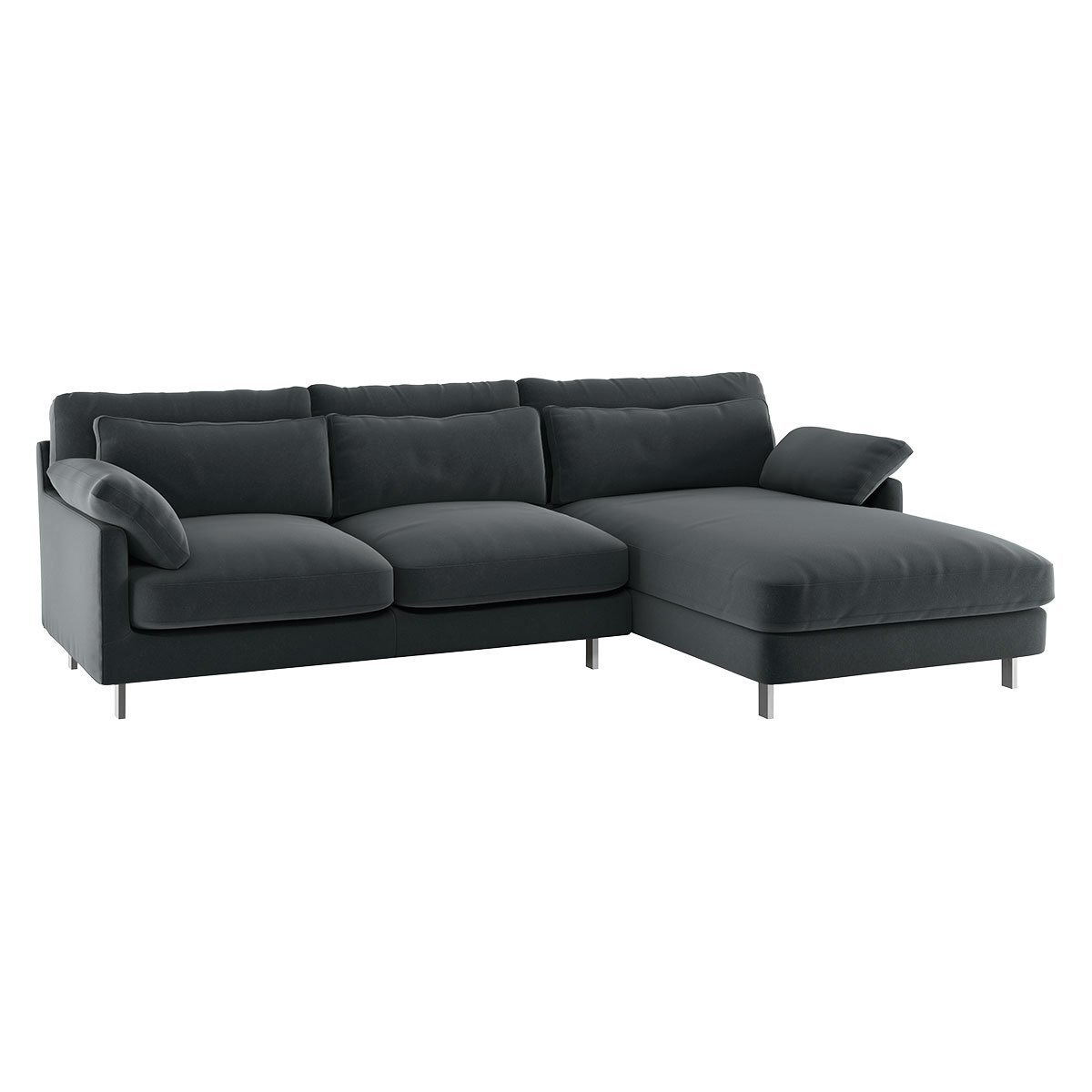 Habitat Cuscino Right Hand Corner Chaise Sofa - Dark Grey by Habitat ...