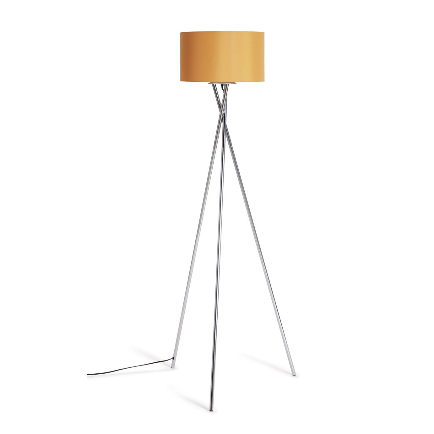 Habitat Tripod Floor Lamp - Mustard and Chrome by Habitat | ufurnish.com