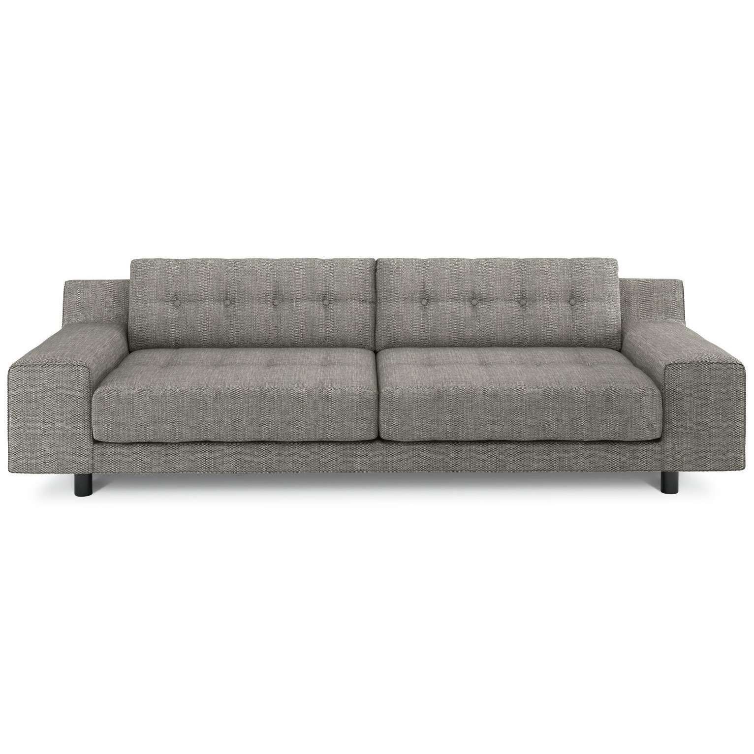 Habitat Hendricks Fabric 4 Seater Sofa - Black and White by Habitat | ufurnish.com