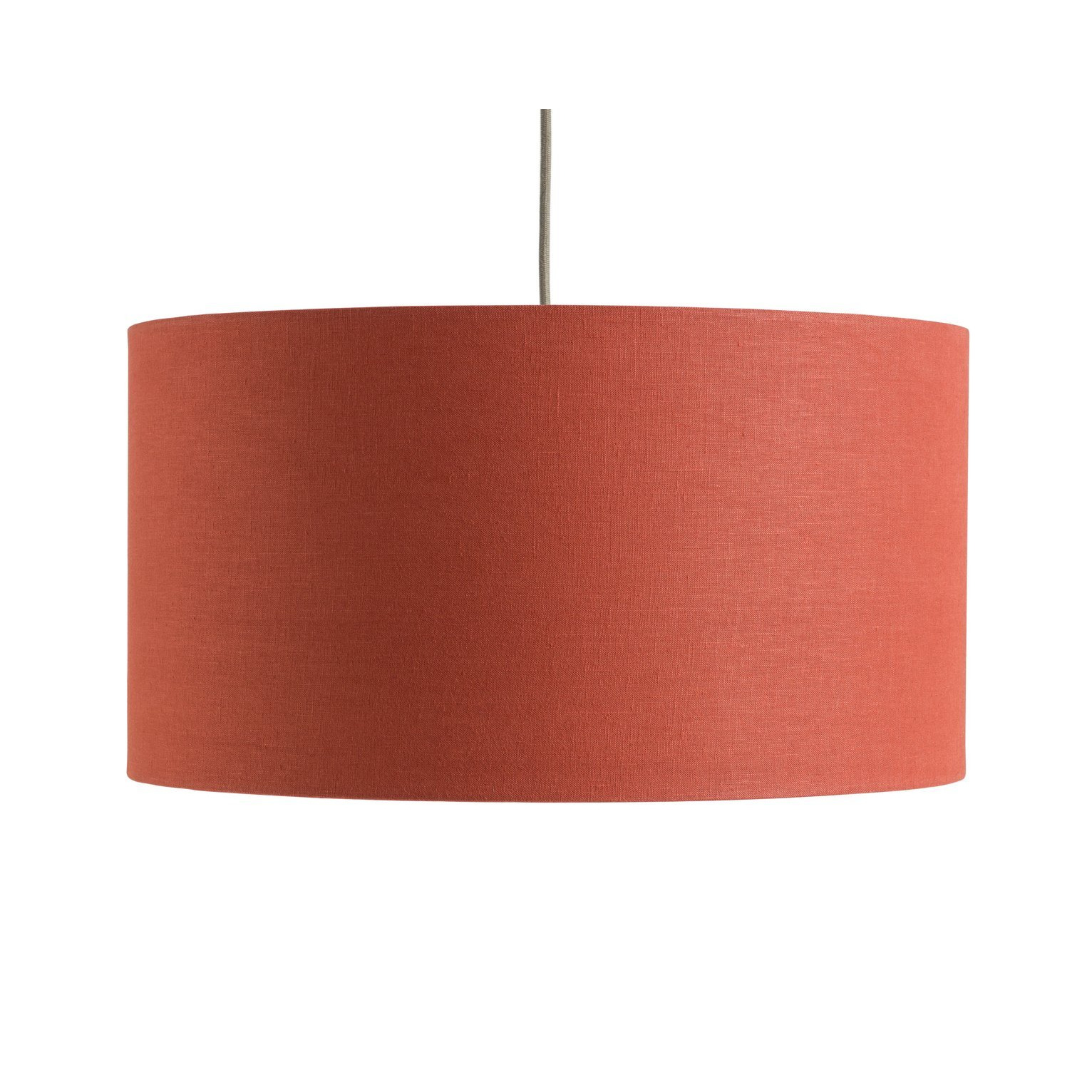 Habitat 49cm Linen Drum Shade - Rust by Habitat | ufurnish.com