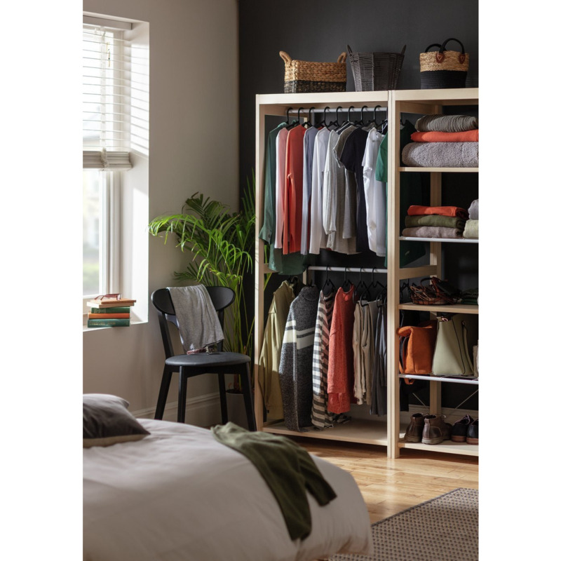 Habitat Flicka Open Double Rail Wardrobe - Pine by Habitat | ufurnish.com
