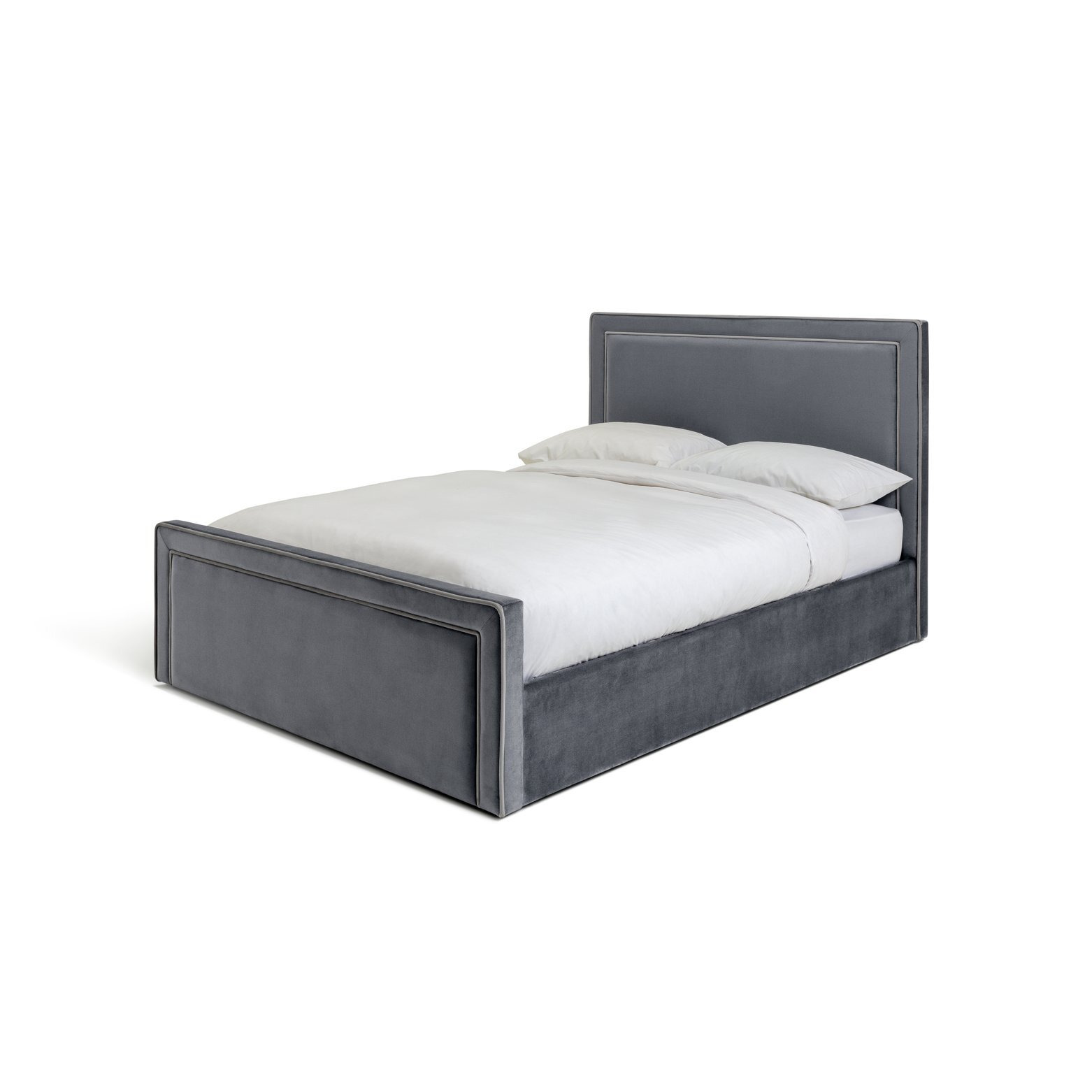 Habitat Draper Velvet Double Ottoman Velvet Bed Frame - Grey by Habitat ...