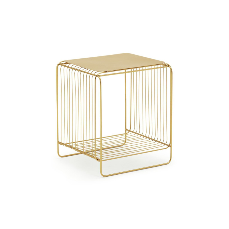 Habitat Riva Metal Side Table - Gold by Habitat | ufurnish.com