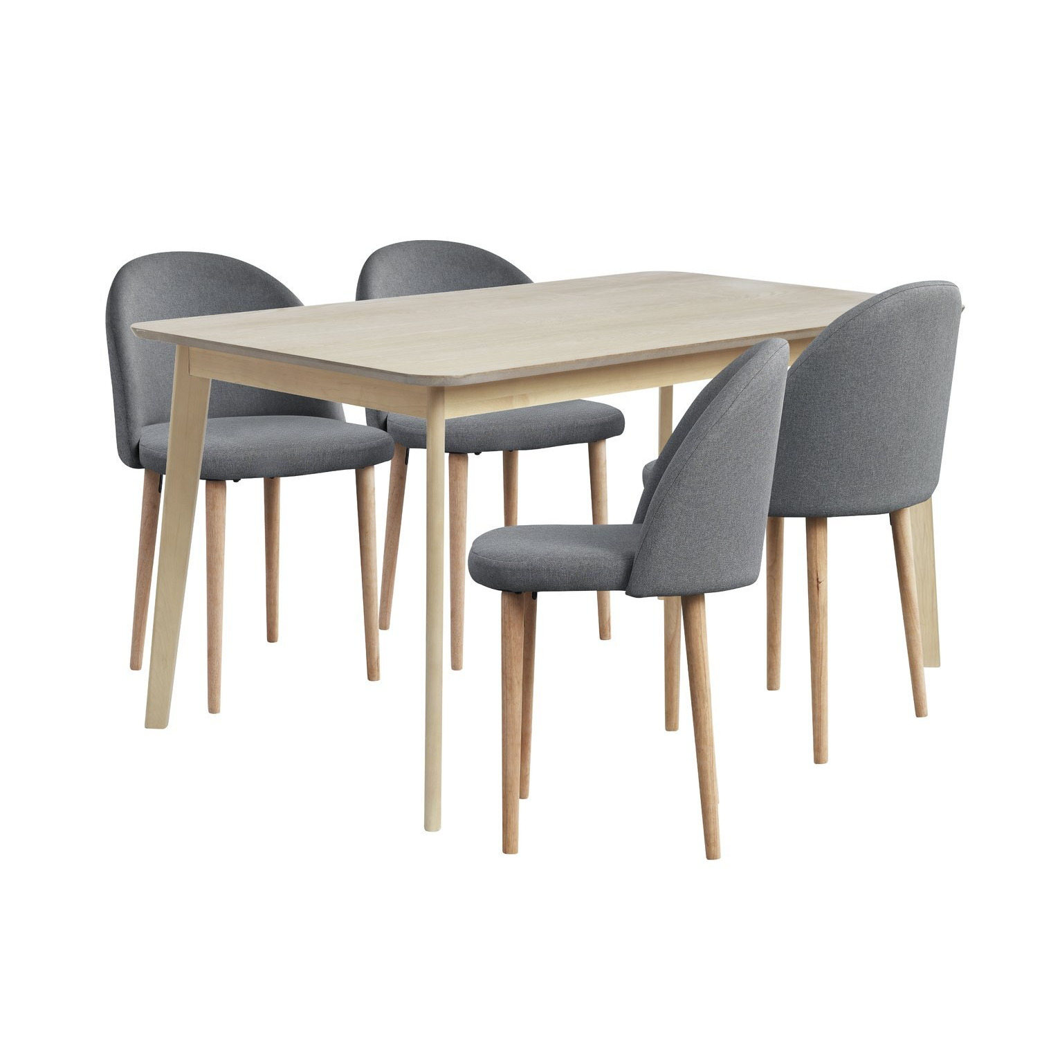 Habitat Skandi Solid Wood Dining Table & 4 Grey Chairs by Habitat ...