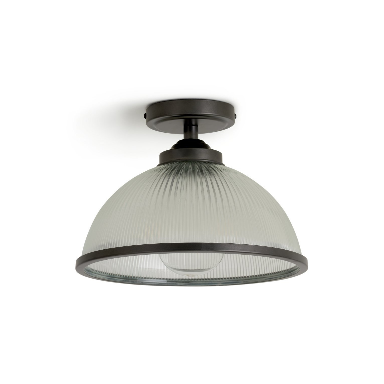Habitat Eumee Pressed Glass Flush Ceiling Light - Gunmetal by Habitat ...