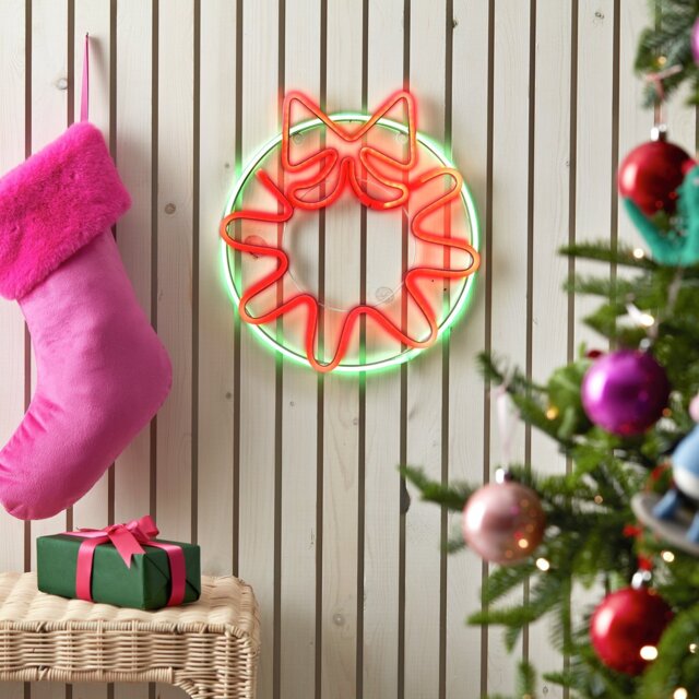 Habitat Neon Effect Wreath Shaped Christmas Light by Habitat | ufurnish.com