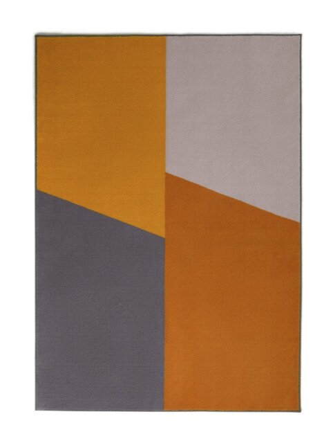 Habitat Geometric Block Mustard Cut Pile Rug - 170x120cm by Habitat ...