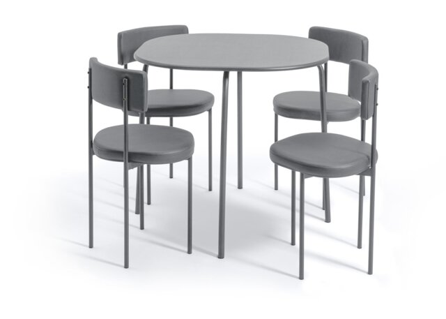Habitat Jayla Metal Grey Dining Table & 4 Grey Chairs by Habitat ...