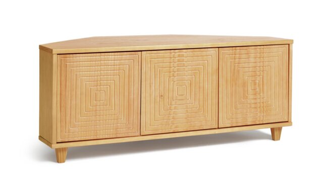 Habitat Grooved Storage 3 Door Corner TV Unit - Light Wood by Habitat ...