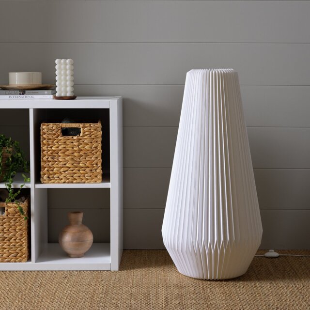 Habitat Origami Column Floor Lamp - White by Habitat | ufurnish.com