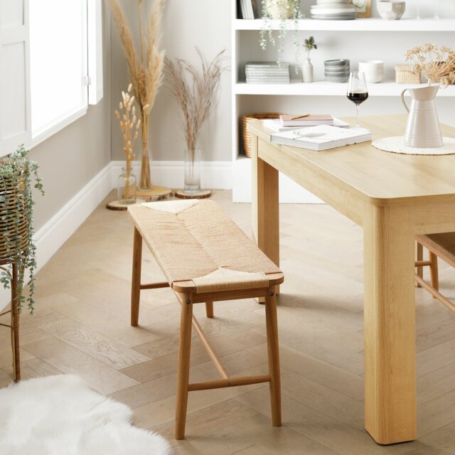 Habitat Hanna Oak Bench - Natural by Habitat | ufurnish.com