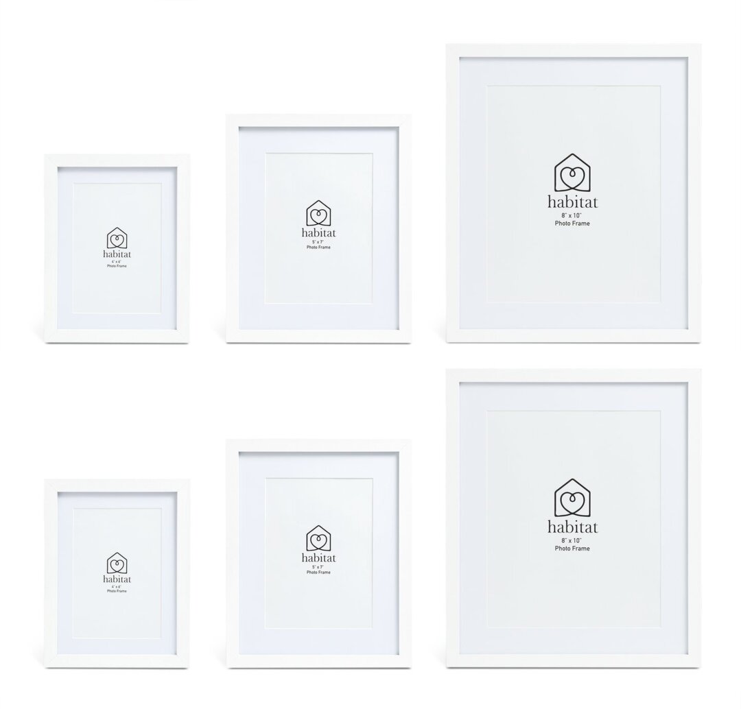 Habitat Pack of 6 White Wooden Picture Frames by Habitat ufurnish