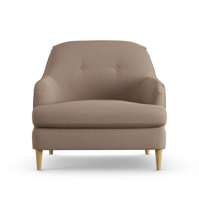 Habitat Frome Fabric Armchair - Biscuit - Ash Leg by Habitat | ufurnish.com