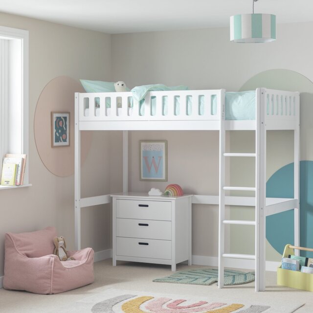 Habitat Ronnie High Sleeper Bed & Mattress - White by Habitat ...