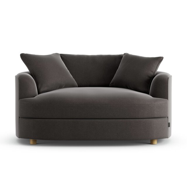 Habitat Sacha Velvet Cuddle Chair - Slate Grey - Ash Leg by Habitat ...