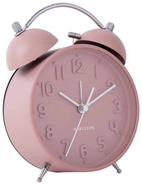 Karlsson Iconic Analogue Alarm Clock - Faded Pink by Habitat | ufurnish.com