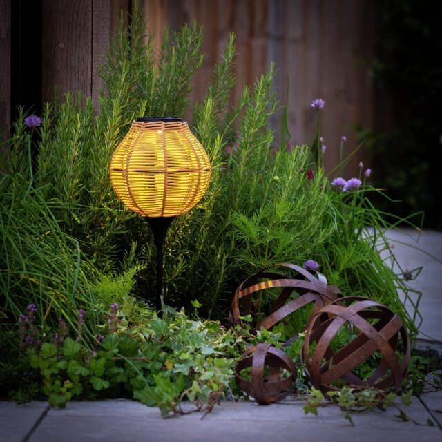 Habitat Warm White Rattan Effect Solar Stake Light by Habitat ...
