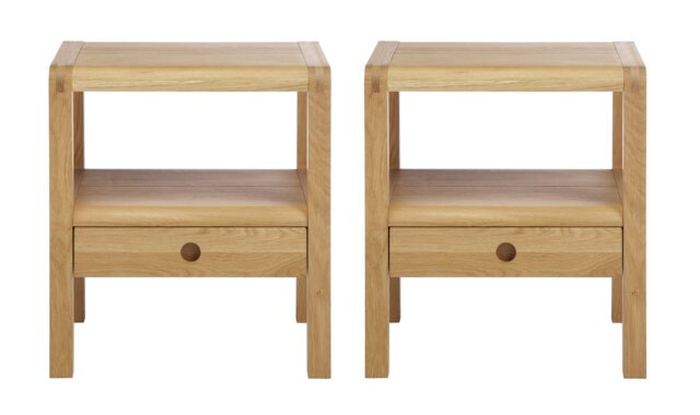 Habitat Radius 1 Drawer Set of 2 Bedside Tables - Oak by Habitat ...