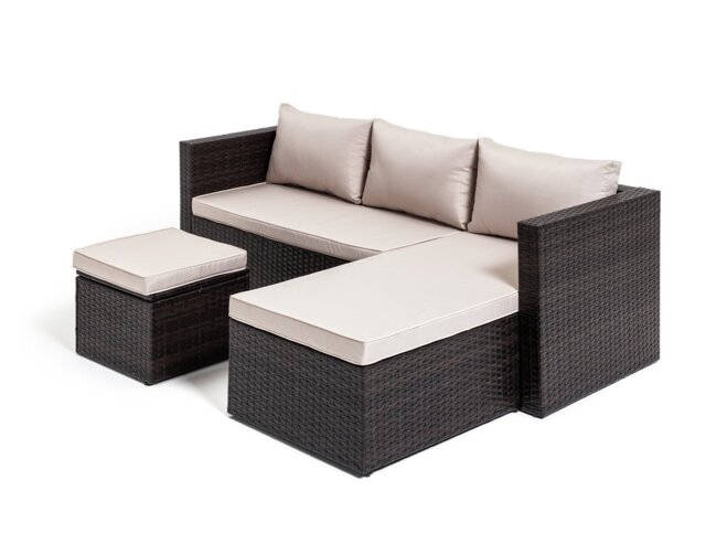 Argos Home 4 Seater Rattan Effect Garden Sofa Set - Brown by Habitat ...