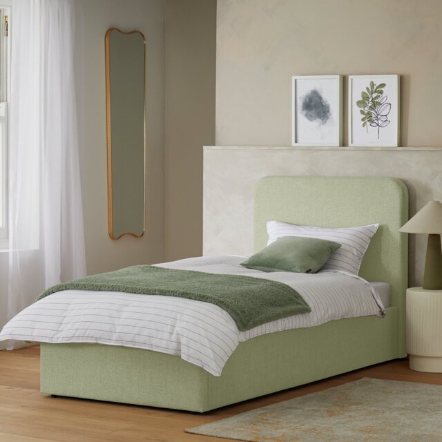 Habitat Chadwell Single End Lift Ottoman Bed - Sage by Habitat | ufurnish.com