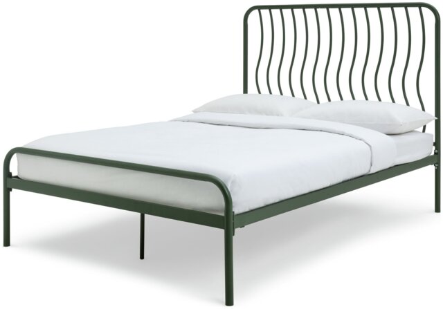Habitat Wave Double Metal Bed Frame - Green by Habitat | ufurnish.com
