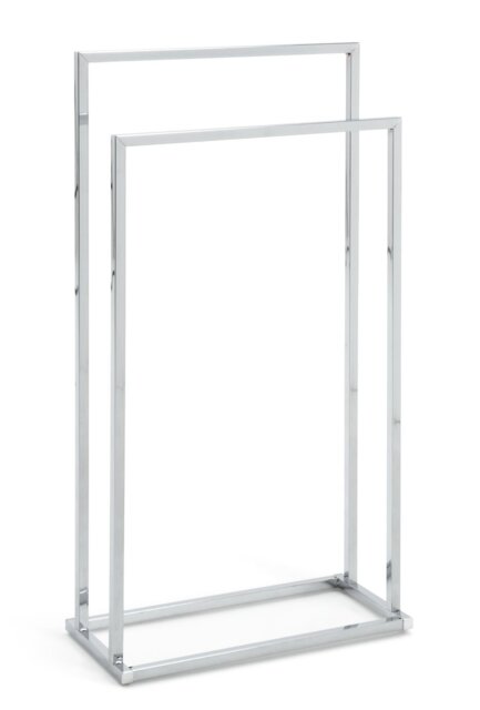 Habitat 2 Tier Freestanding Towel Rail - Chrome by Habitat | ufurnish.com