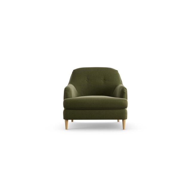 Habitat Frome Velvet Armchair - Moss Green - Ash Leg by Habitat ...