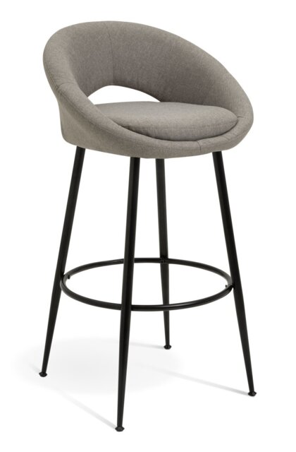 Habitat Hermione Fabric Bar Stool - Grey by Habitat | ufurnish.com