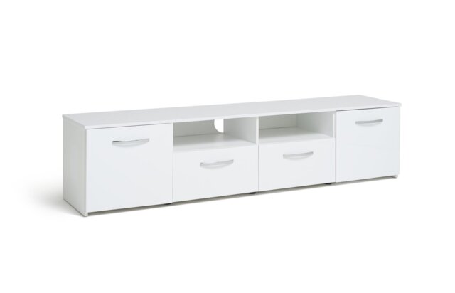 Argos Home Hayward 2 Door TV Unit - White Gloss by Habitat | ufurnish.com
