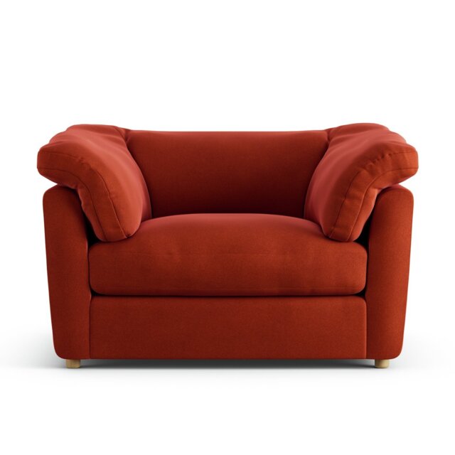 Habitat Wynn Velvet Cuddle Chair - Burnt Orange - Ash Leg by Habitat ...