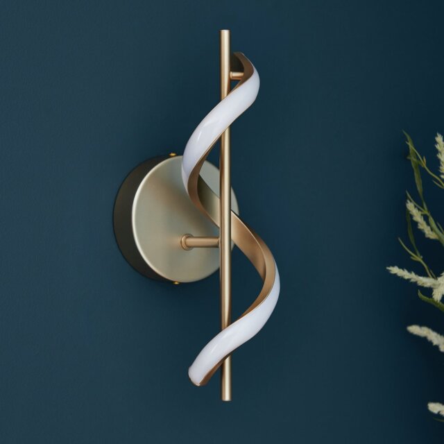 Shore Light Caliso Metal LED Wall Light - Gold by Habitat | ufurnish.com