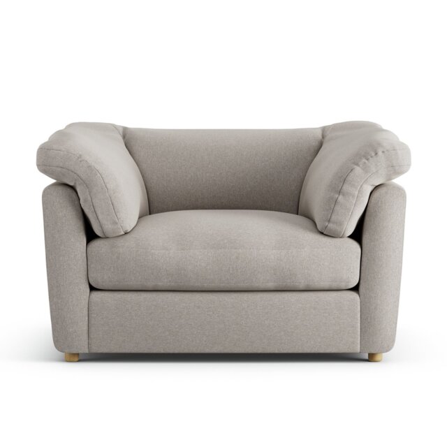 Habitat Wynn Fabric Cuddle Chair - Stone - Ash Leg by Habitat ...