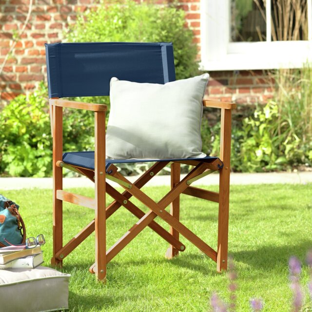 Habitat Folding Wooden Garden Director Chair - Blue by Habitat ...