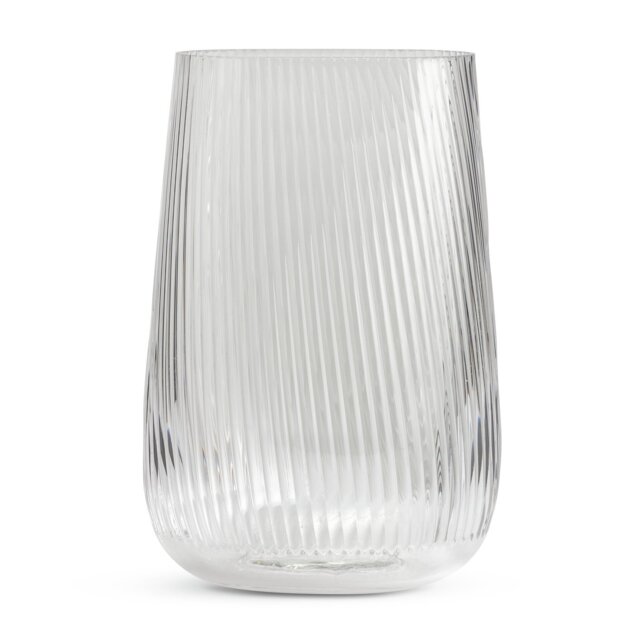 Habitat Large Ribbed Glass Vase - Clear by Habitat | ufurnish.com