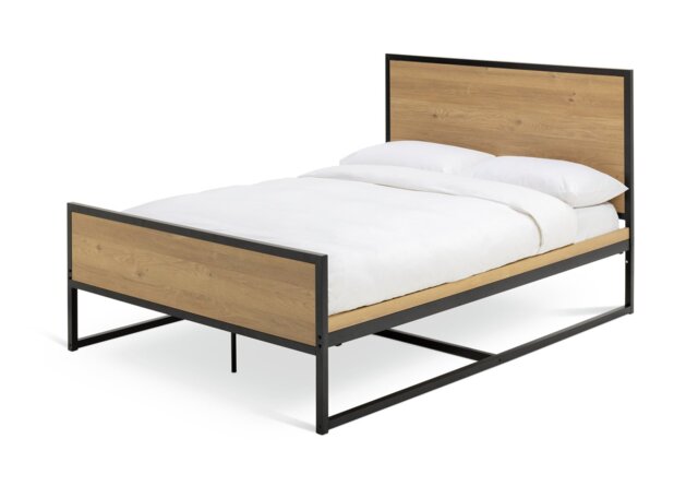 Habitat Loft Living Double Wooden Bed Frame - Oak by Habitat | ufurnish.com