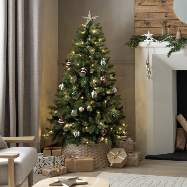 Habitat 6ft Pre lit Mixed Cashmere Christmas Tree by Habitat | ufurnish.com