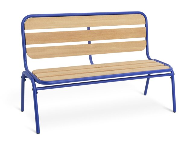 Habitat 2 Seater Wooden Garden Bench - Blue by Habitat | ufurnish.com