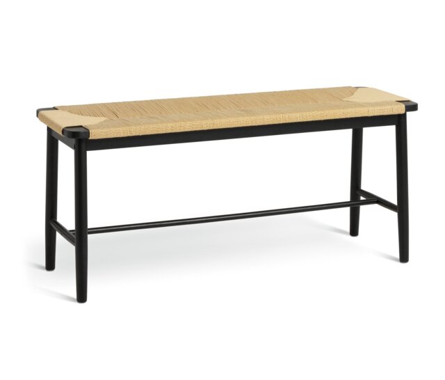 Habitat Hanna Oak Bench - Black by Habitat | ufurnish.com