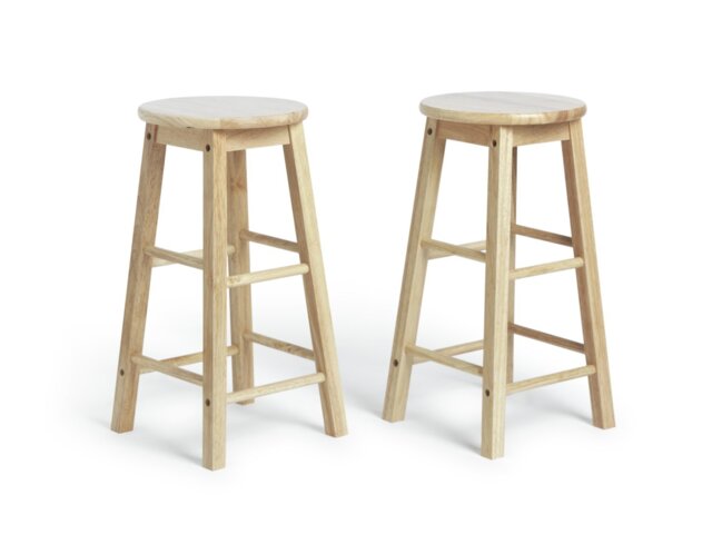 Habitat Pair of Solid Wood Kitchen Stools by Habitat | ufurnish.com