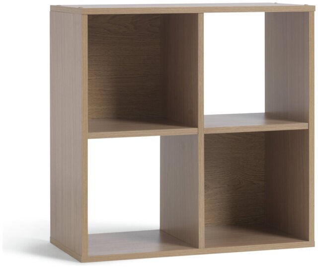 Habitat Squares 4 Cube Storage Unit - Oak Effect by Habitat | ufurnish.com