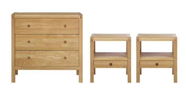 Habitat Radius 2 Bedside Table & 3 Drawer Chest Set - Oak by Habitat ...