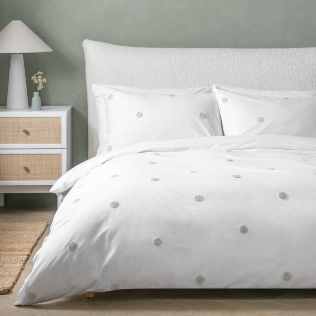 Habitat Tufted Grey Polka Dot Bedding Set - King size by Habitat ...
